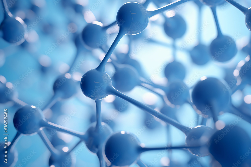 Molecule Models generated with AI. 3d microscopic render. 3d image ...