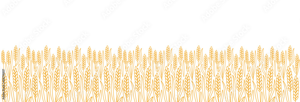 Wheat field. Vector line. Editable outline stroke. Stock Vector | Adobe ...