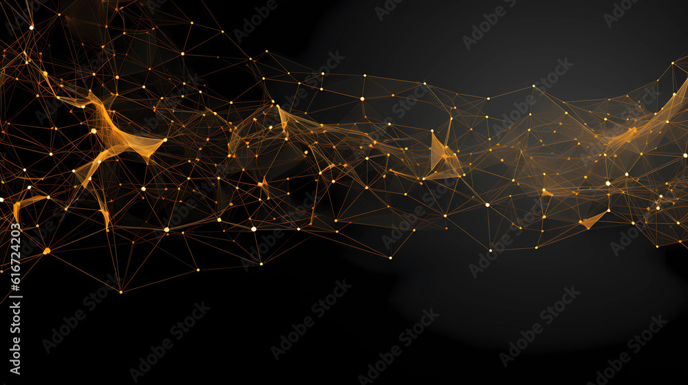 Plexus Gold Black Background Digital Desktop Wallpaper HD 4k Network ...