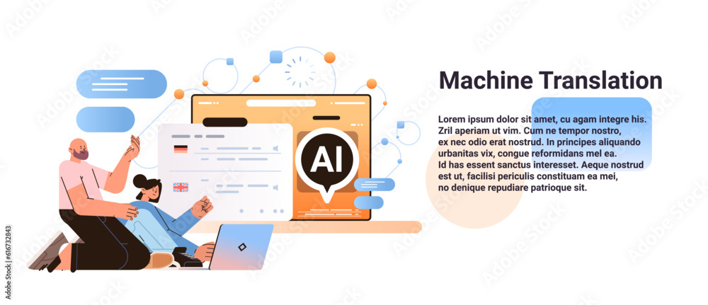 people using machine translation application with ai helper bot ...