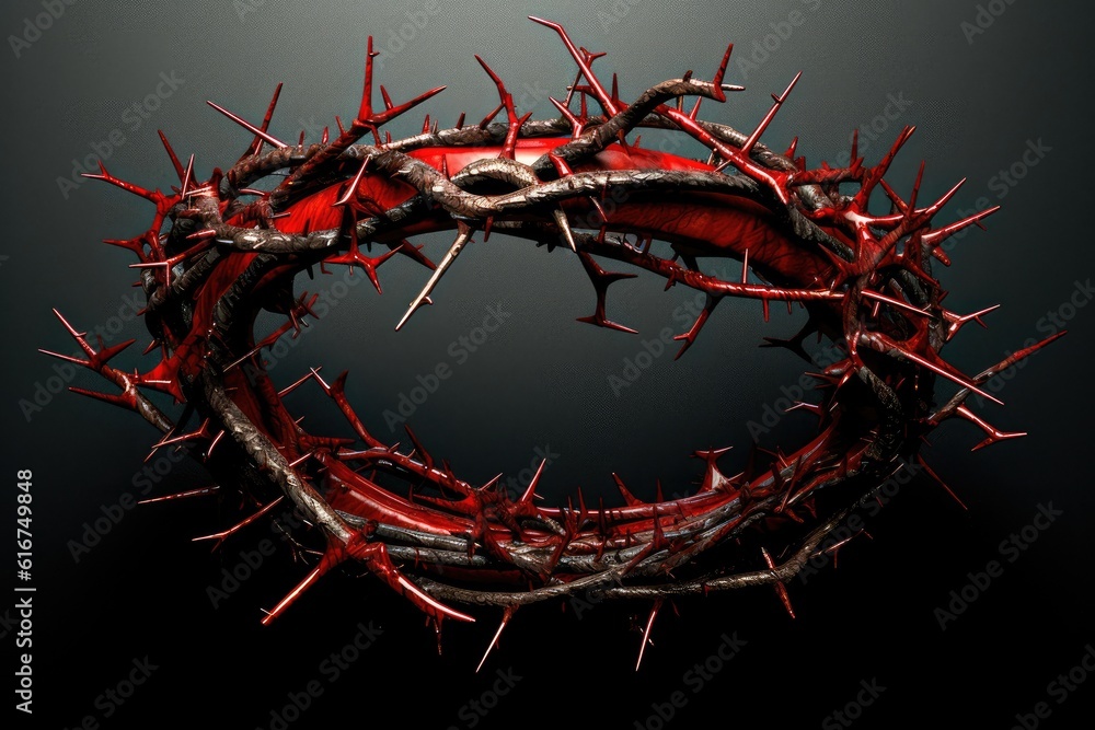 Crown of thorns with blood and dark background crucifixion of Jesus The ...