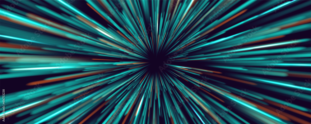 Portal with light effects. Neon futuristic tunnel. Abstract ...