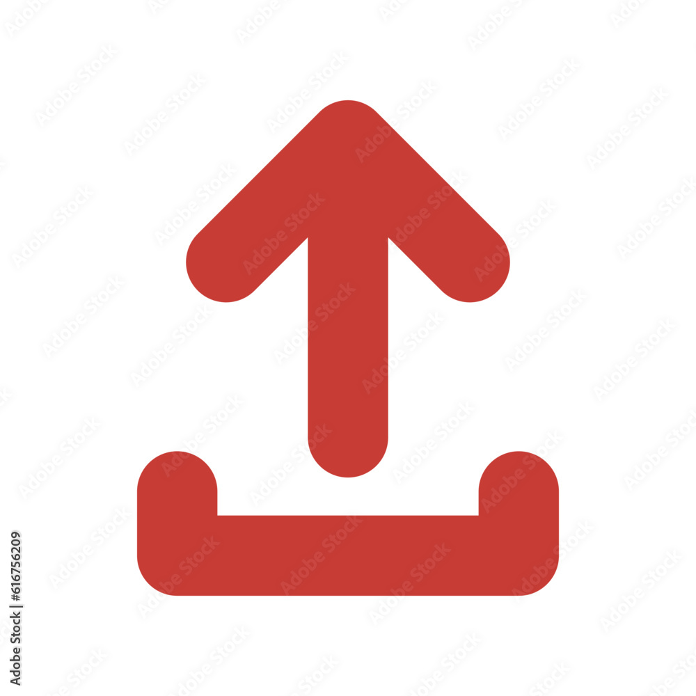 Upload icon. Load button. Internet data loading symbol. Up arrow as file uploading symbol ...