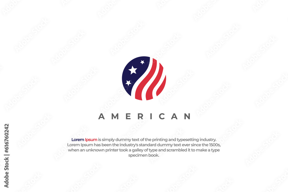 circle template usa flag creative logo Stock Vector | Adobe Stock