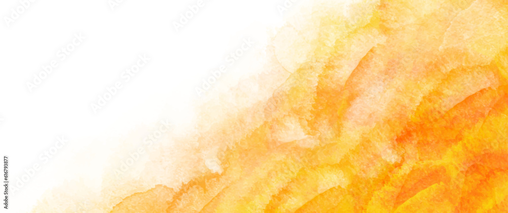 Yellow and orange summer vector watercolor background. Hand drawn ...