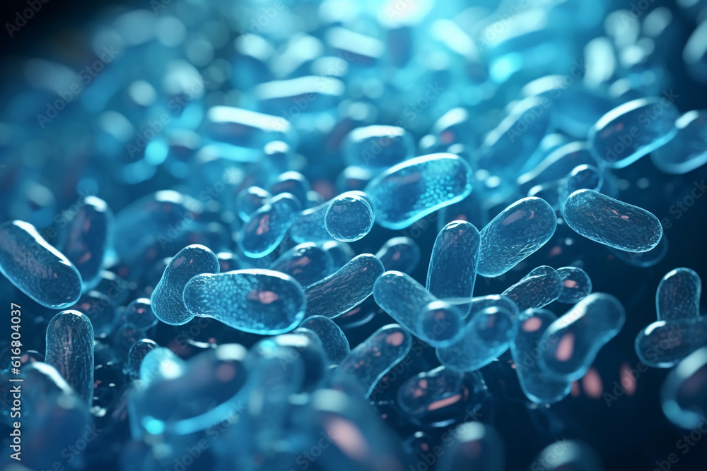 Bacteria generated with AI. 3d microscopic render. 3d image, perfect to ...