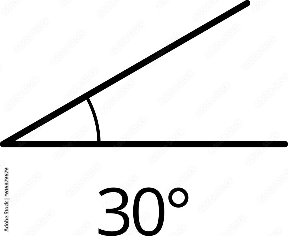 Icons from different angles. 30 degrees. Geometric symbol, mathematical ...
