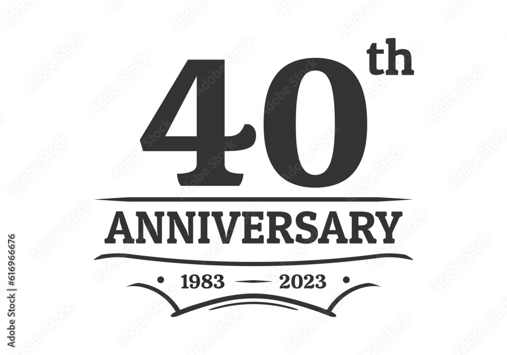 40 years anniversary logo, icon or label. 40th jubilee, birthday ...