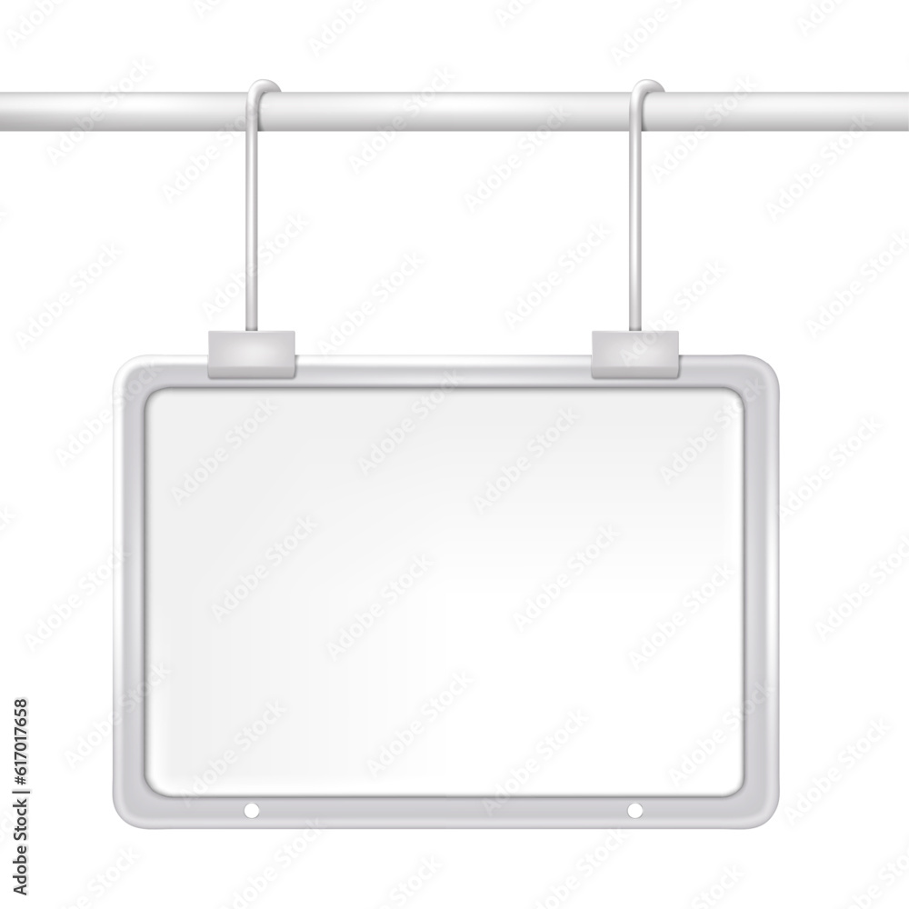 Blank pop display on pipe isolated on white background realistic mock ...