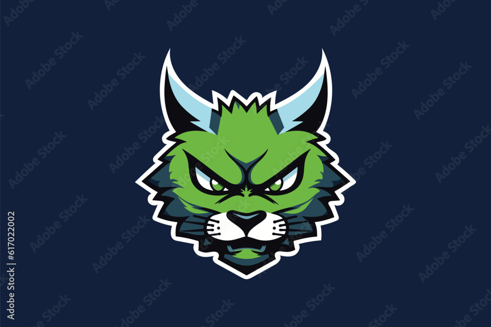 angry cat vector mascot logo design template Stock Vector | Adobe Stock