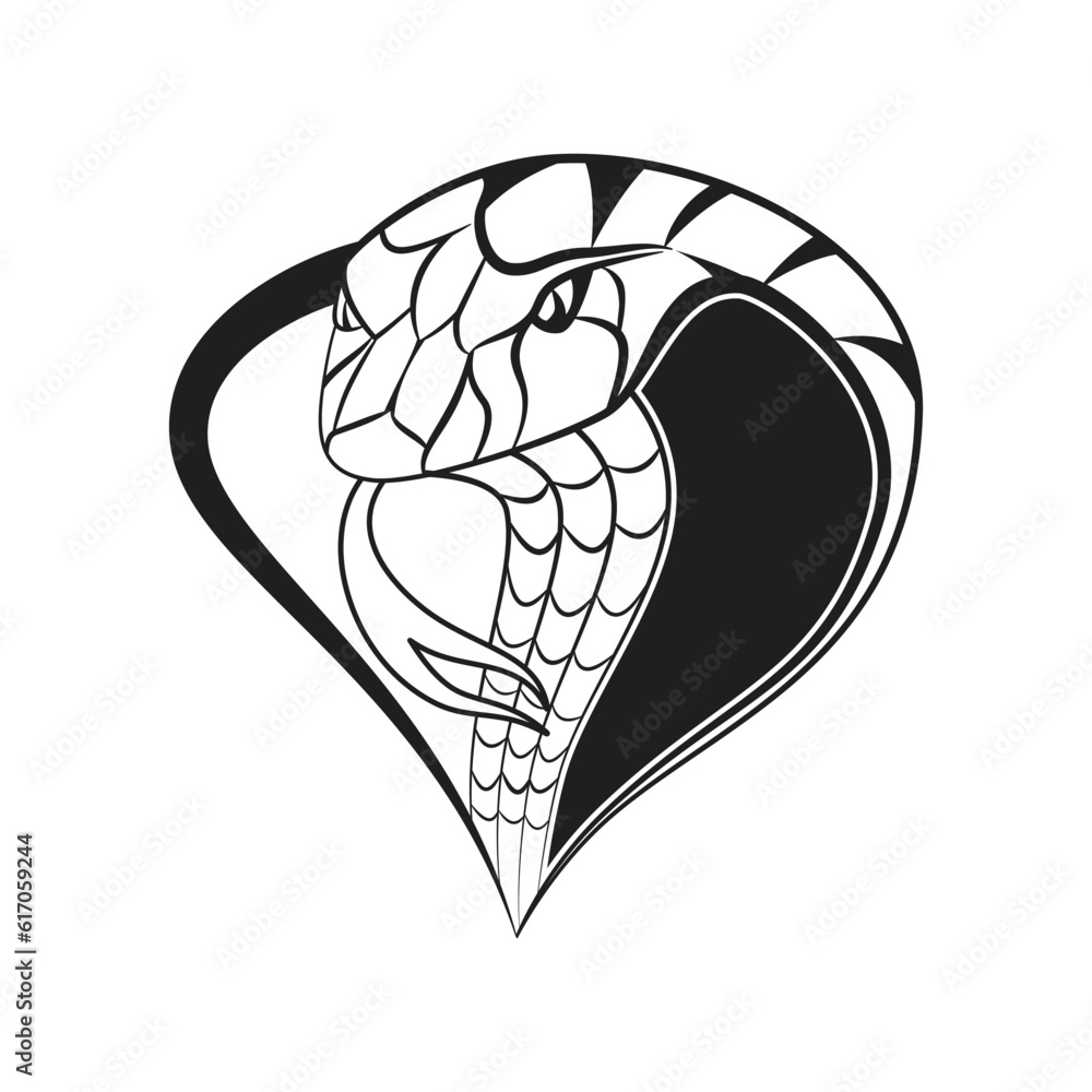 Cobra vector drawing. White background. Stock Vector | Adobe Stock