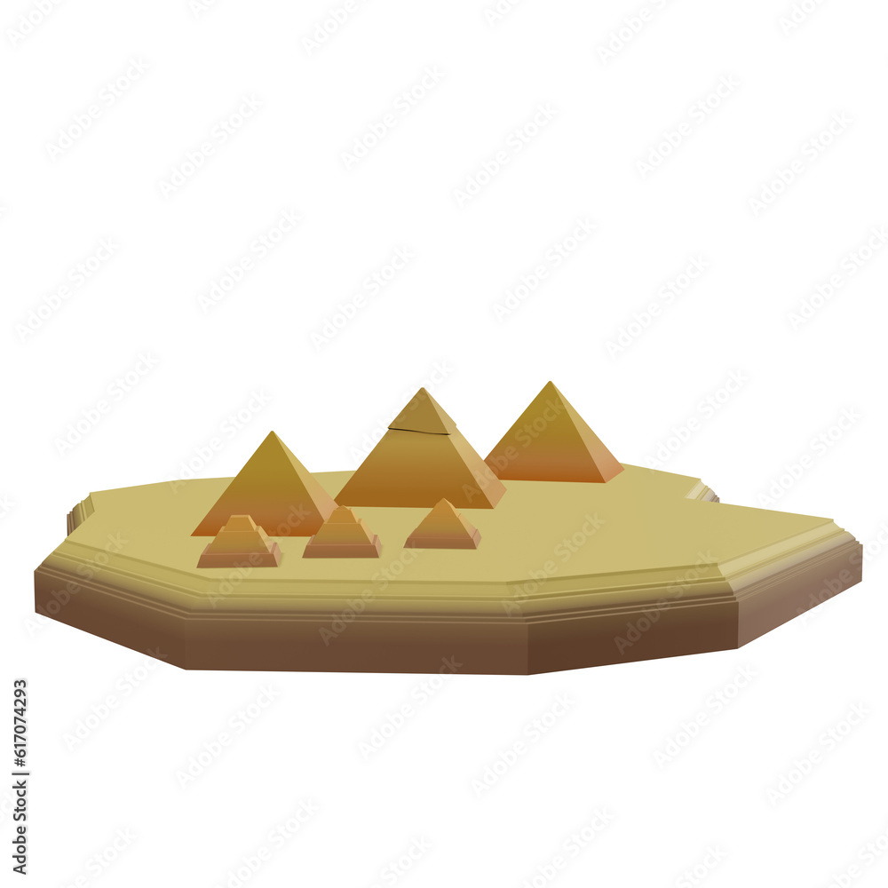 3D Model Illustration of Great Pyramid of Giza: Egypt Iconic Landmark ...