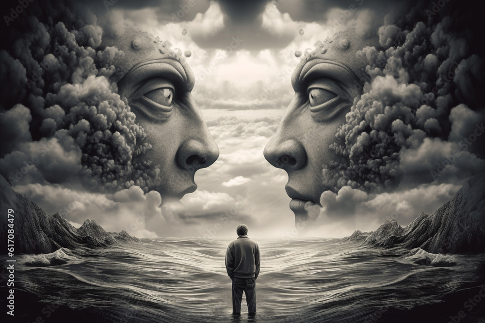 Culture and religious, states of mind concept. Surreal God, faith, life ...