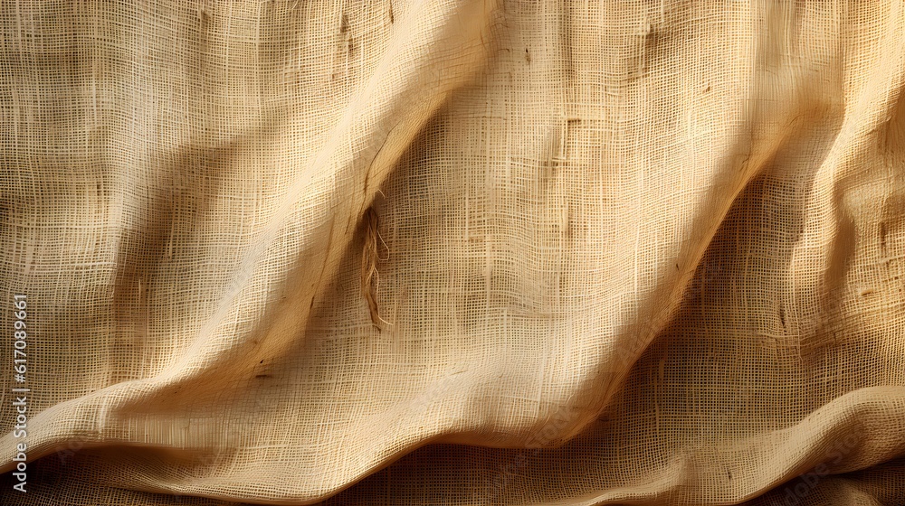 Light Beige Jute Hessian Sackcloth with Gentle Folds and Ethereal ...