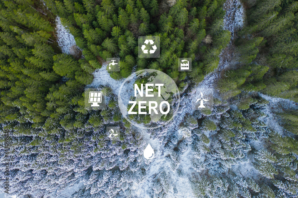 Carbon neutral and net zero concept natural environment Climate-neutral long-term strategy ...