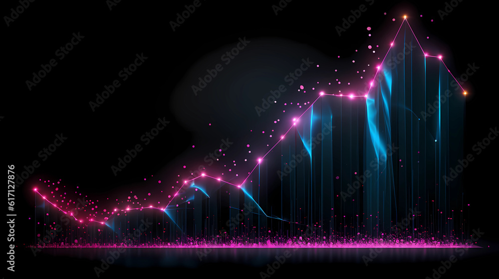 Plexus Graph Chart Black Neon Background Digital Desktop Wallpaper HD ...