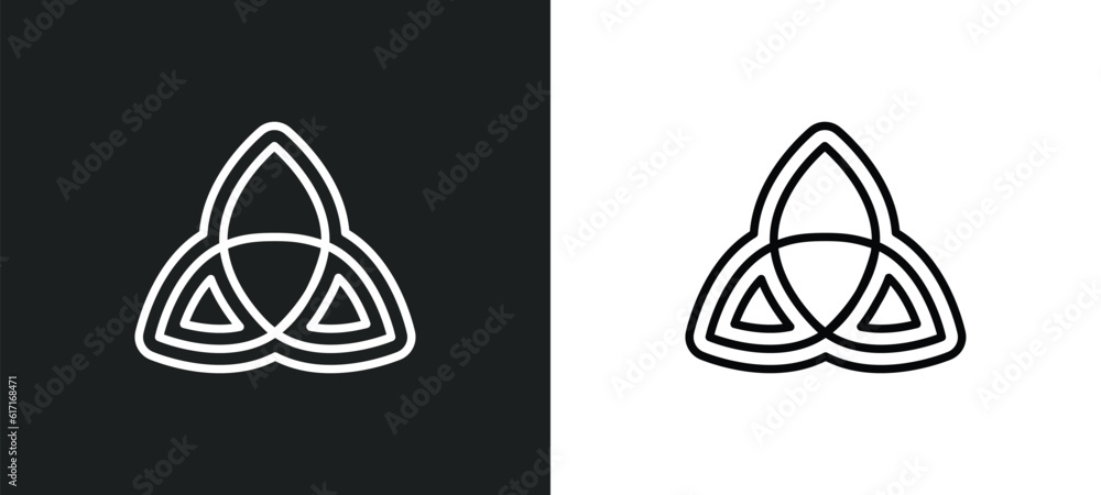 holy trinity line icon in white and black colors. holy trinity flat ...
