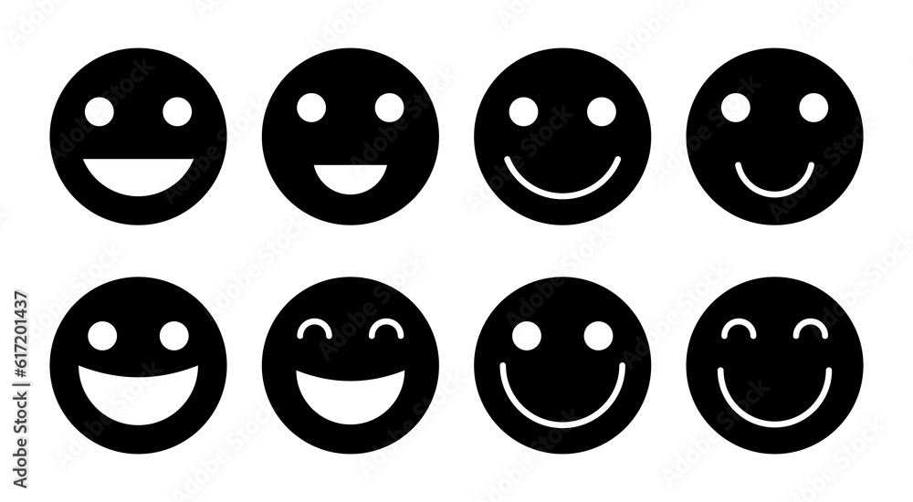 smile icon set illustration. smile emoticon icon. feedback sign and ...