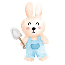 Happy Easter Farmer Rabbit Free Stock Photo - Public Domain Pictures