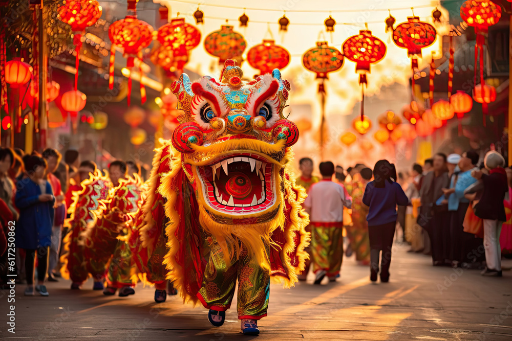Chinese dragon as a character for the dragon dance at the Chinese New ...