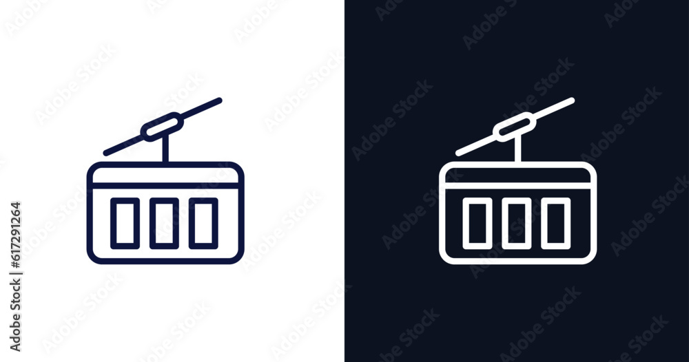 funicular icon. Thin line funicular icon from summer collection ...