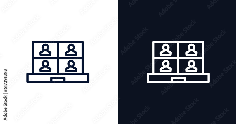 video conference icon. Thin line video conference icon from strategy ...