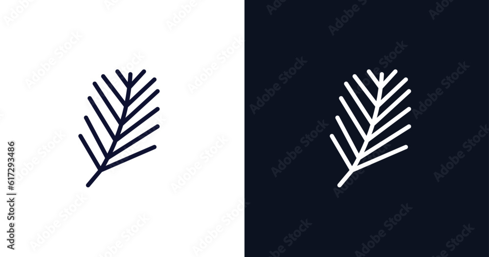 pine needle icon. Thin line pine needle icon from nature collection ...