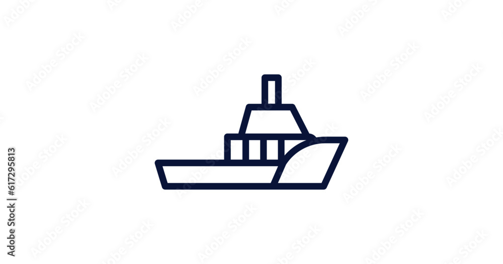 army boat icon. Thin line army boat icon from military and war and ...