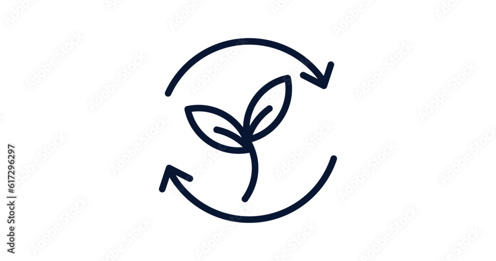 crop rotation icon. Thin line crop rotation icon from agriculture and ...