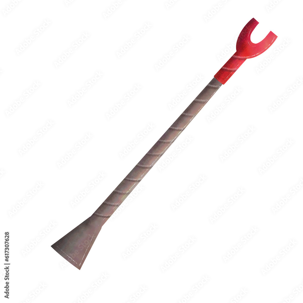 Crowbar cartoon illustration. Watercolor hand drawing in high quality ...