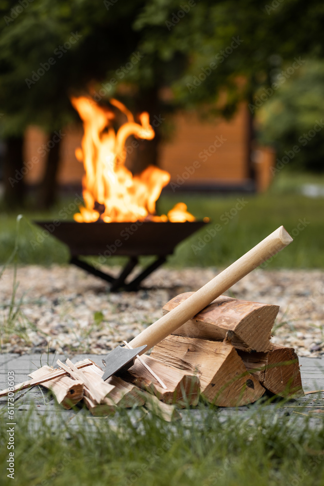 autumn, ax, axe, background, blade, camp, campfire, chop, chop wood ...