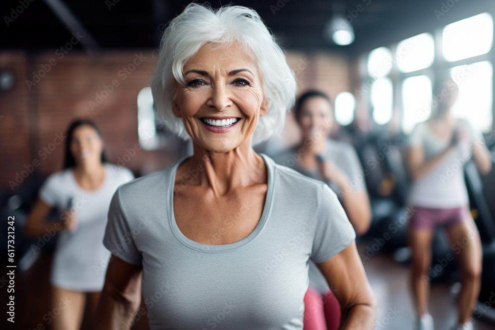 AI generated image of mature woman at gym Stock Illustration | Adobe Stock