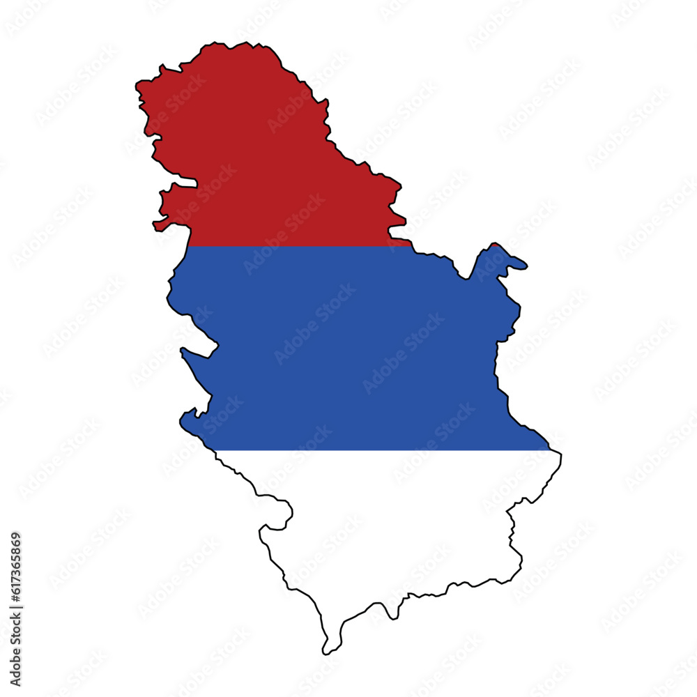 Stock-Vektorgrafik „Serbia map background with regions, region names ...