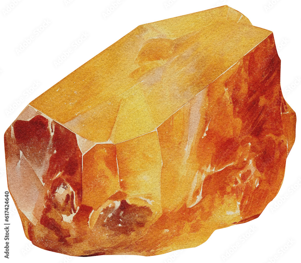 Amber gemstone on transparent background, old-style vintage ...