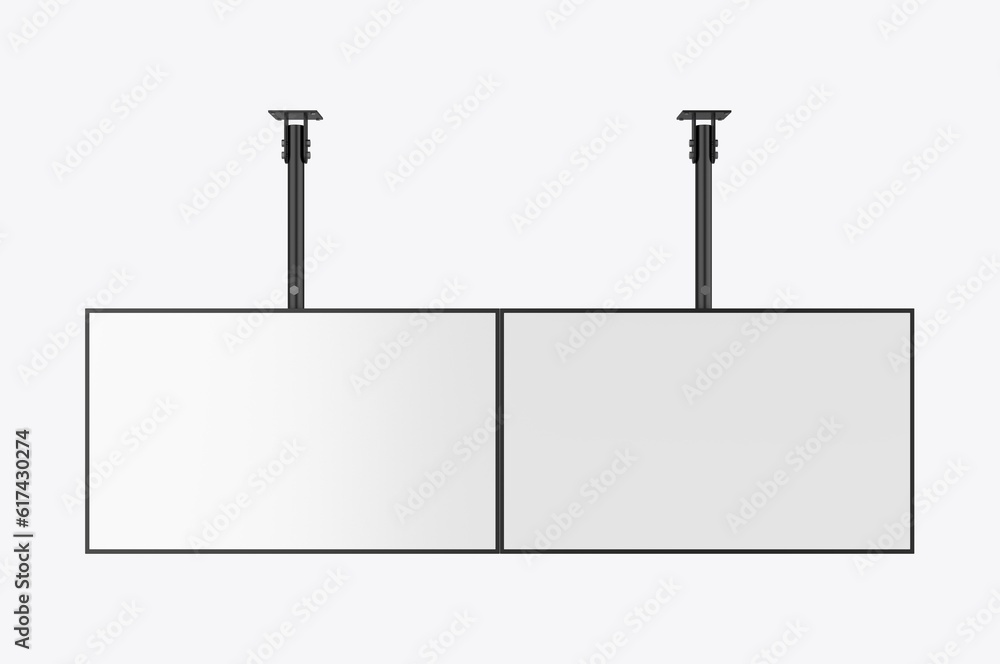 Outdoor digital ceiling mounted display screen blank template, 3d ...