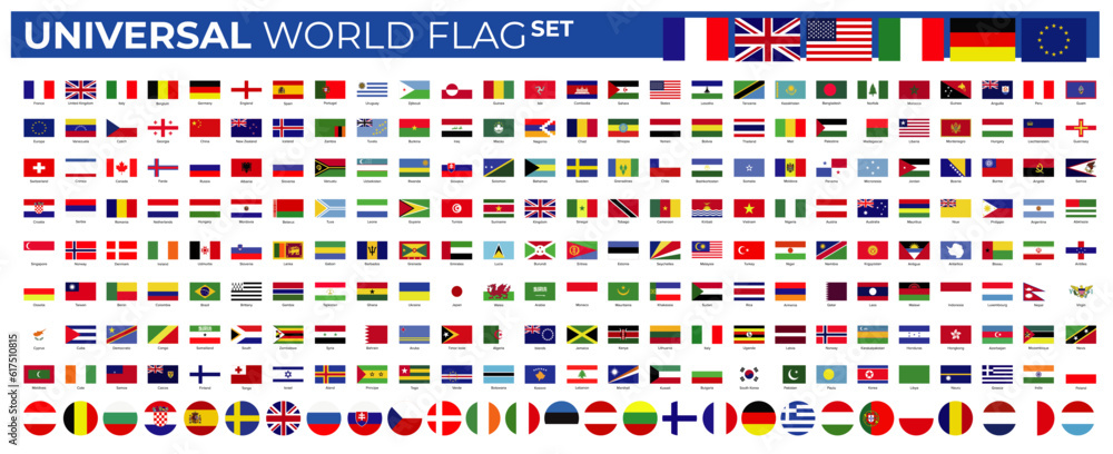 Universal world flag icons Stock Vector | Adobe Stock