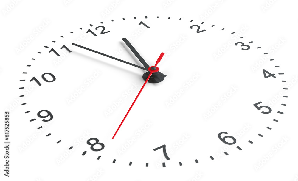 Clock face. Perspective view. Isolated on white background. 3D ...