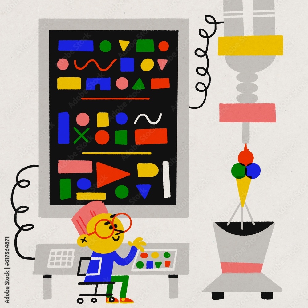 STEM Science Illustration for kids - Science Lab - Ice Cream Machine ...