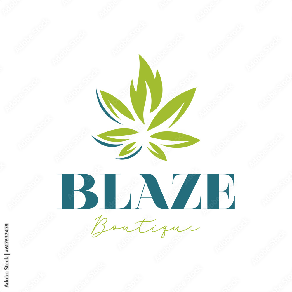 blaze fire cannabis logo design Stock Vector | Adobe Stock