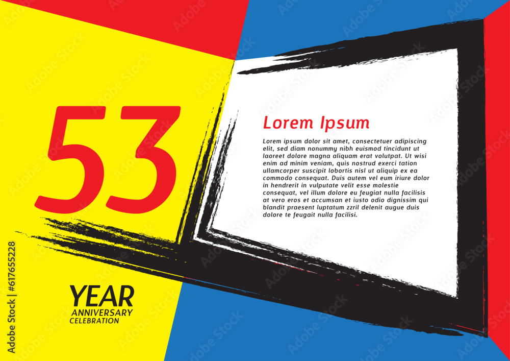 53 year anniversary celebration on modern background for poster, banner ...