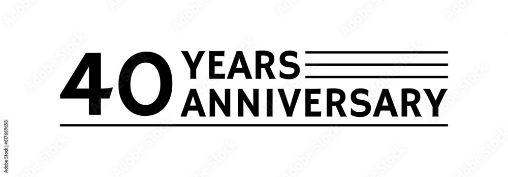 40 years logo, label or icon. 40th anniversary celebration symbol ...