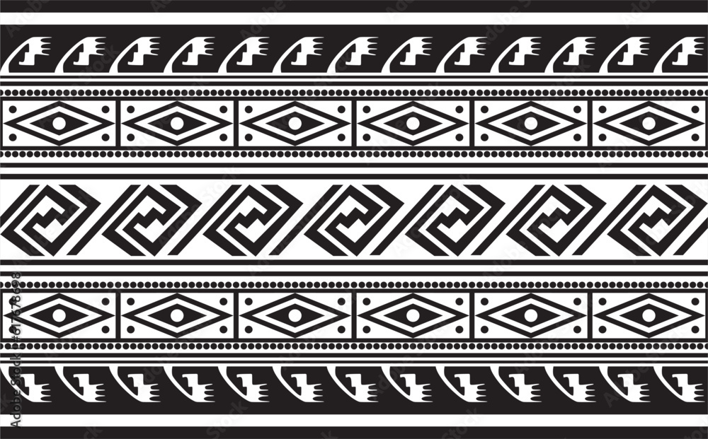 Vector monochrome seamless Native American border. Endless pattern of ...