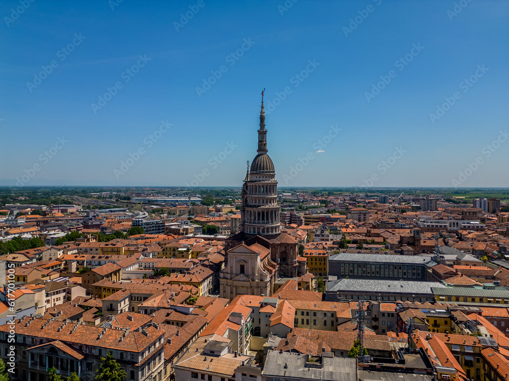 Novara, Piedmont. Italy. Novara Cathedral. Dome and basilica of San ...