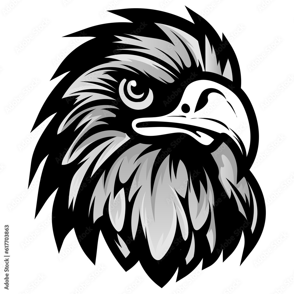Eagle silhouette vector clipart, eagle logo concept face logo vector ...