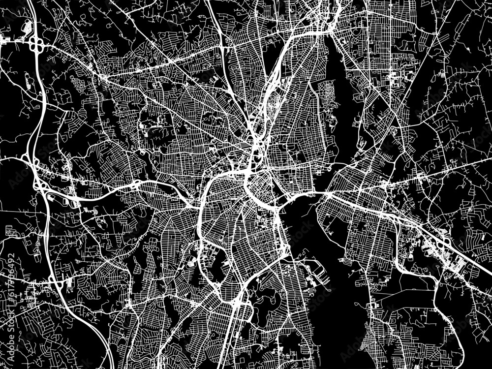 Vector road map of the city of Providence Rhode Island in the United ...