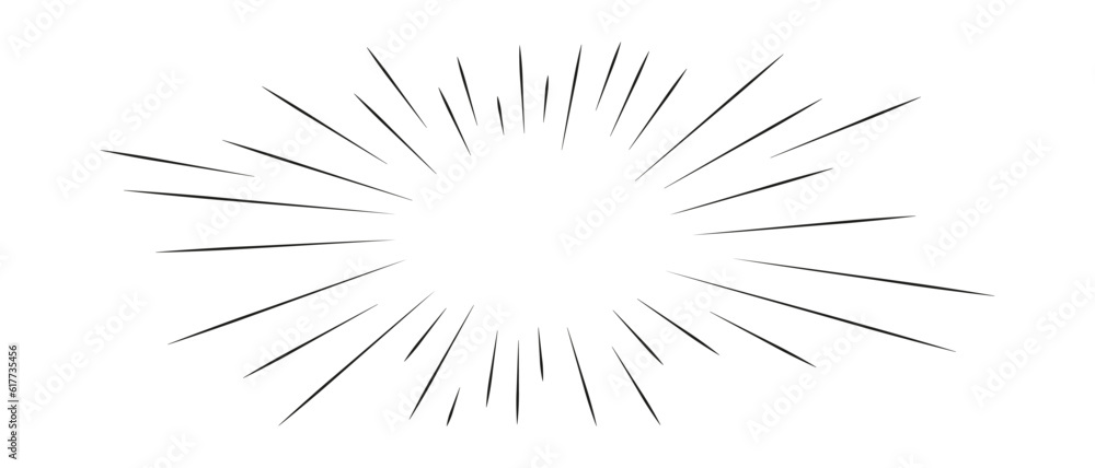 Comic action lines.Manga speed effect frame. Cartoon boom,bang,radial ...