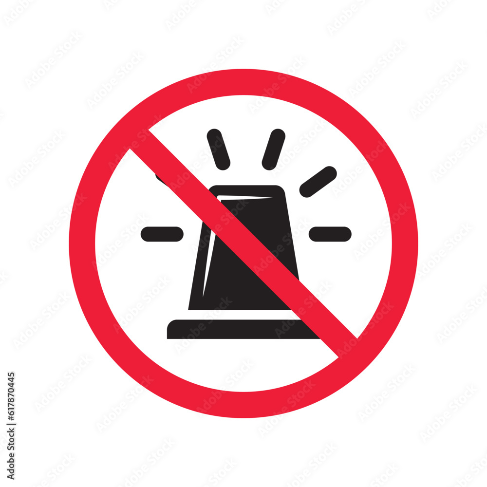 Image vectorielle Stock Forbidden siren icon. No shower vector sign ...