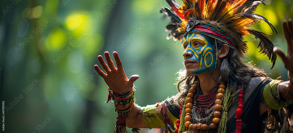 Illustration of a shaman healer preparing for an ayahuasca ceremony in ...
