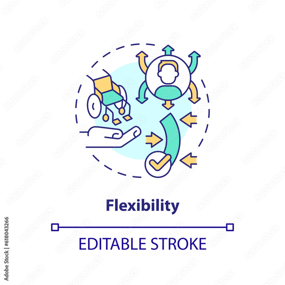 Flexibility concept icon. Equal access. Diverse people. Inclusive ...