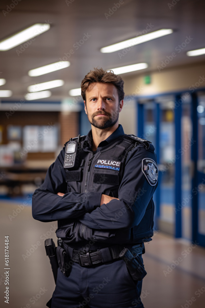 Portrait of police officer in uniform Stock Photo | Adobe Stock